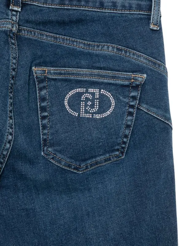 Liu Jo Bootcut Jeans With Embellished Logo Detail - Blue