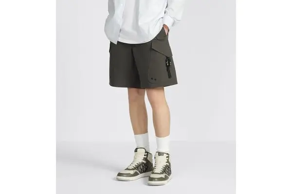 Dior Cargo Bermuda Shorts With Buckled Pockets - Black