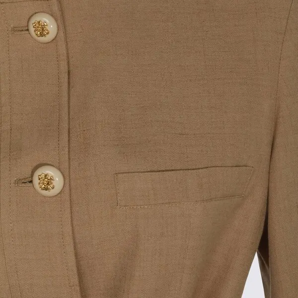 Valentino Garavani Belted Button-up Jacket With High Collar - No