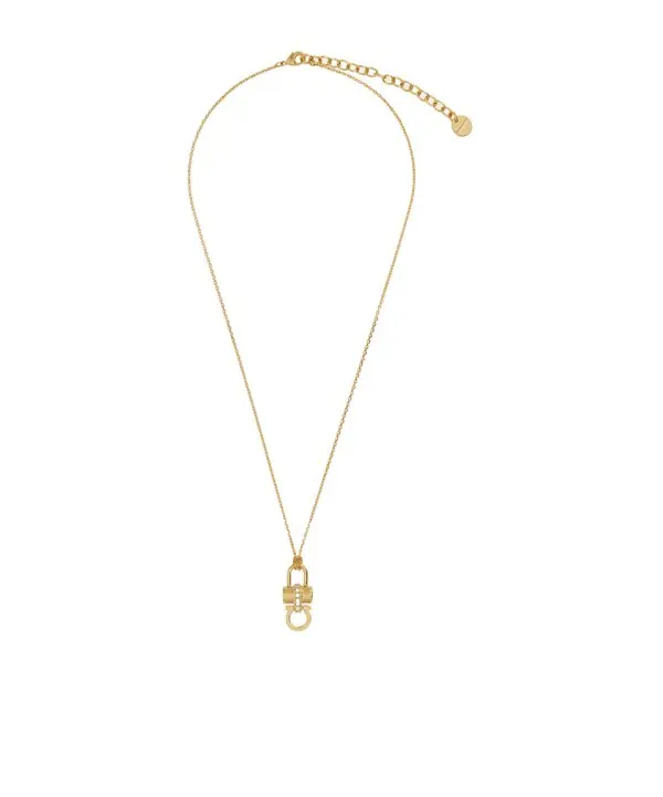 FERRAGAMO Gancio Lock Pendant Necklace - Golden