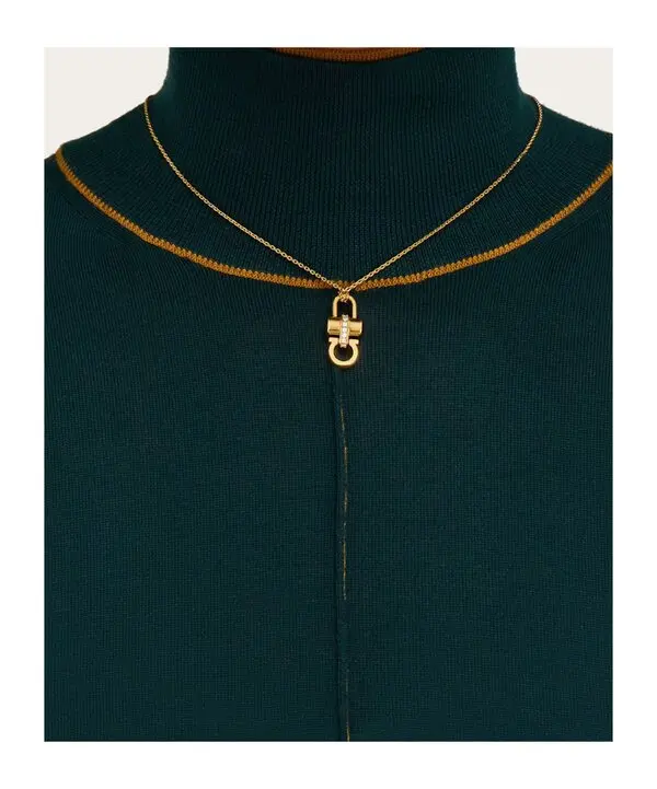 FERRAGAMO Gancio Lock Pendant Necklace