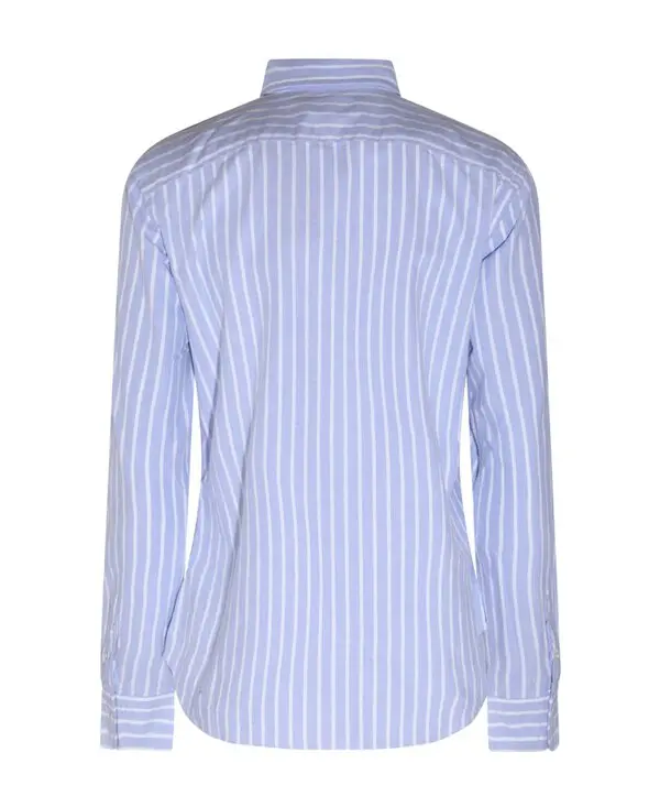 Polo Ralph Lauren Classic Fit Oxford Shirt With Vertical Stripes And Pony Logo - Blue