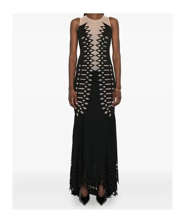 Blumarine Sleeveless Cutout Maxi Dress