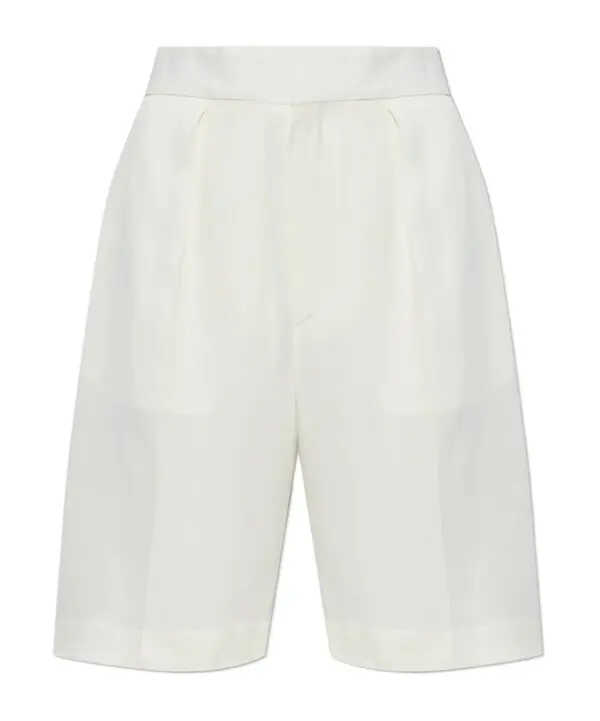 Victoria Beckham Tailored Pleated Shorts - White