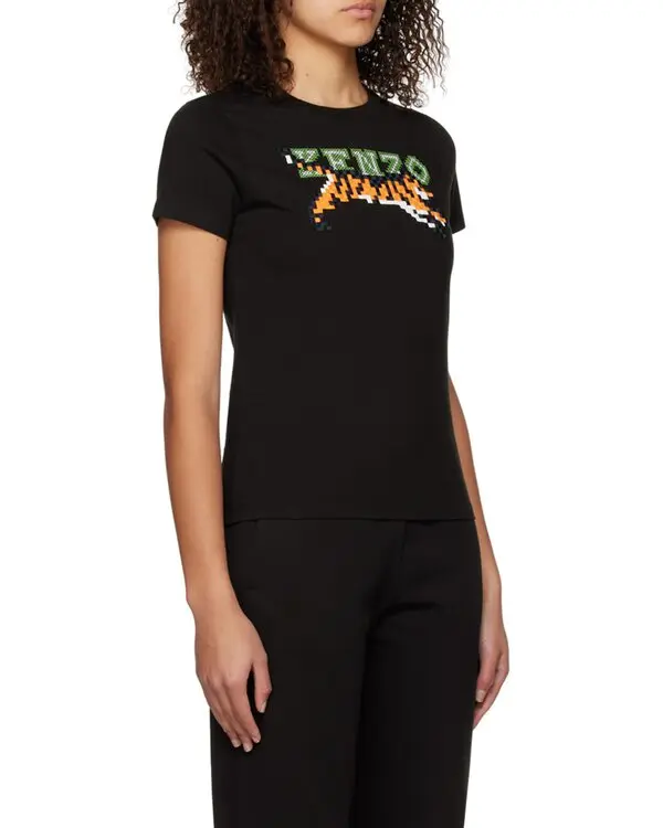 Kenzo Tiger Motif Embroidered Crewneck T-shirt
