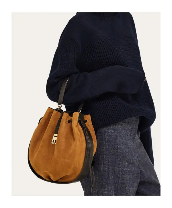 FERRAGAMO Hug Bucket Bag - Brown