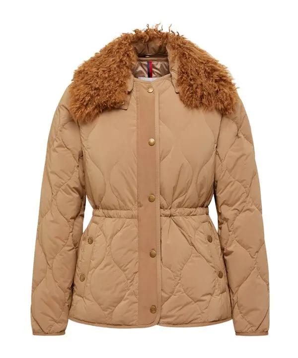 Moncler Quintin 3-in-1 Shearling-trimmed Short Quilted Jacket - Beige