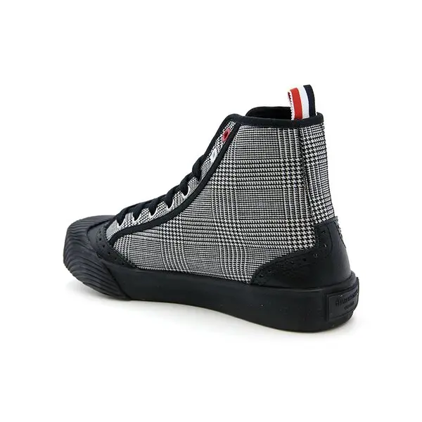 Thom Browne Checked Round Toe Lace-up Sneakers