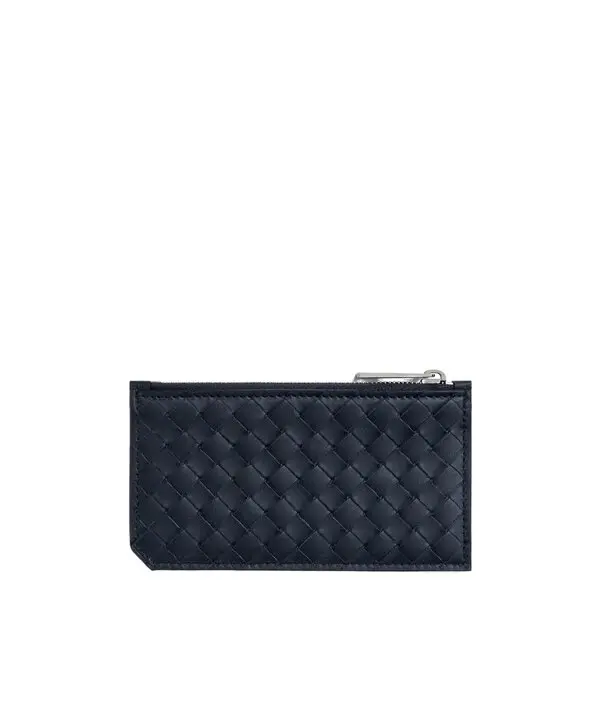 Bottega Veneta Intrecciato Piccolo Zipped Card Case - Black