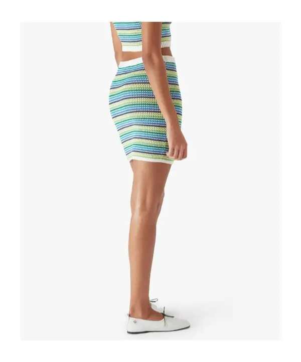 Casablanca Striped Knitted Mini Skirt With Logo Detail