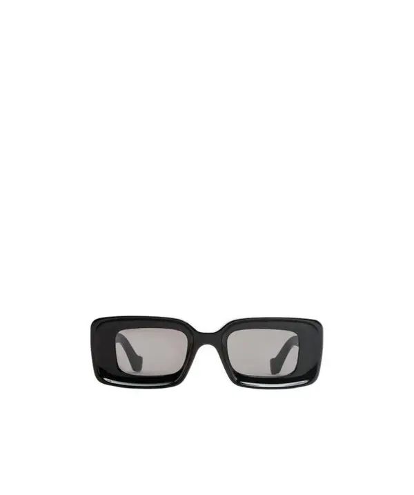 Loewe Square Frame Sunglasses With Gold Anagram Detail - Black