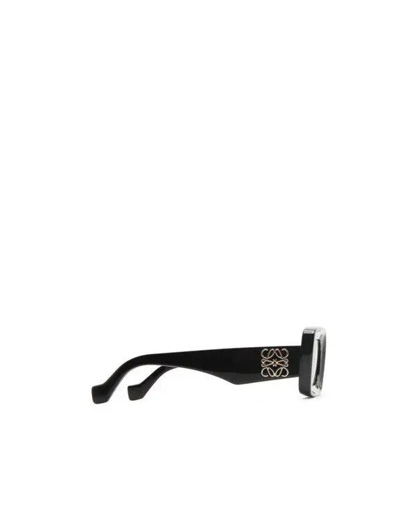 Loewe Square Frame Sunglasses With Gold Anagram Detail - Black