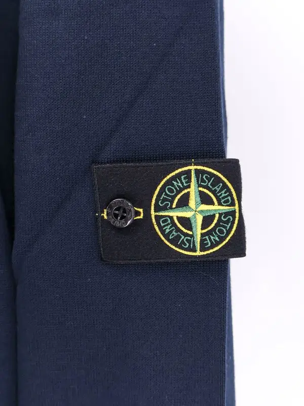 Stone Island Compass Patch Crewneck Jumper - Blue