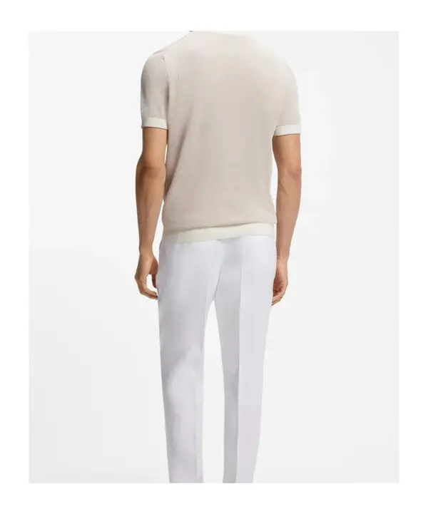 Hugo Boss Boss Textured Short-sleeve Knitted Sweater - Light Beige