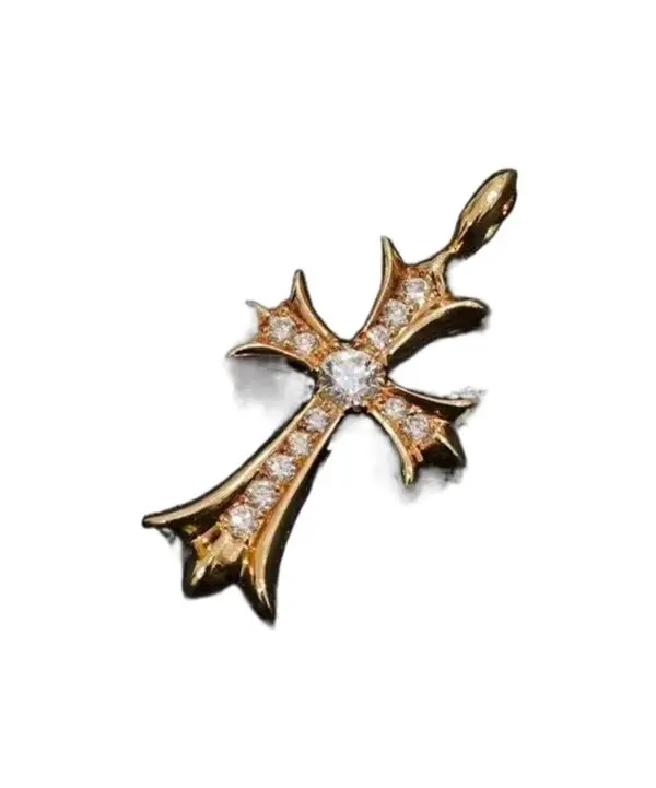 Chrome Hearts Diamond Cross Pendant - Nude