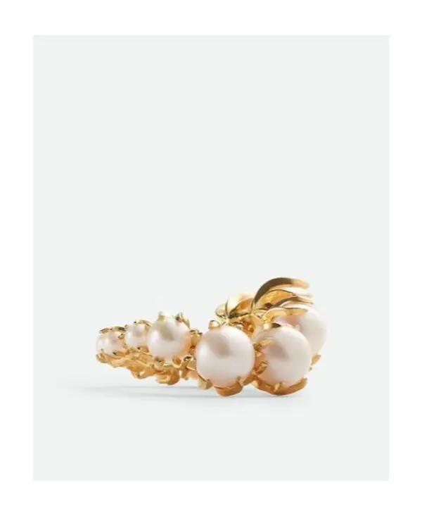 Bottega Veneta Logo Ball Ring With Pearls