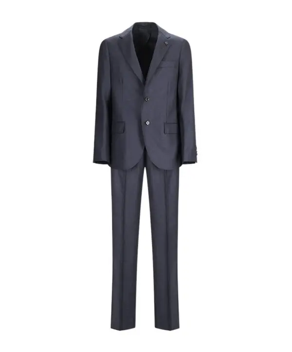 LARDINI Single-breasted Wool Suit - Black