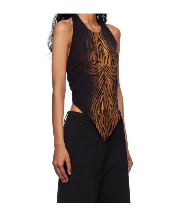 JEAN PAUL GAULTIER Graphic Print Halterneck Top