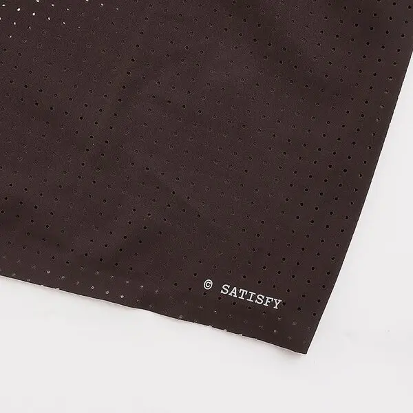 Satisfy Perforated Drawstring Shorts - Deep Mahogany