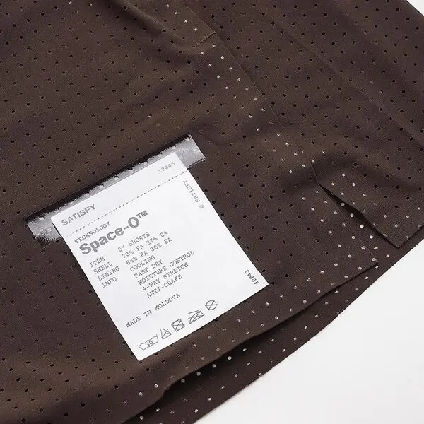 Satisfy Perforated Drawstring Shorts - Deep Mahogany
