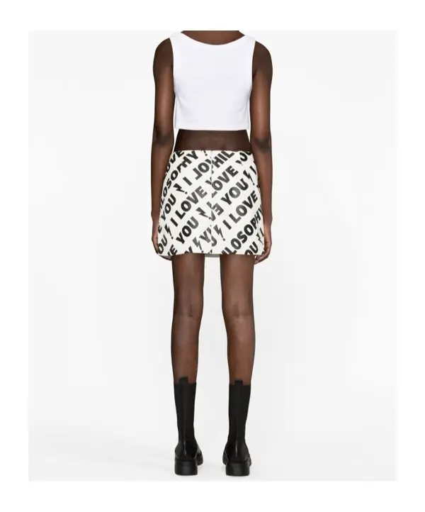 Philosophy Di Lorenzo Serafini High Waist Mini Skirt With Logo Print