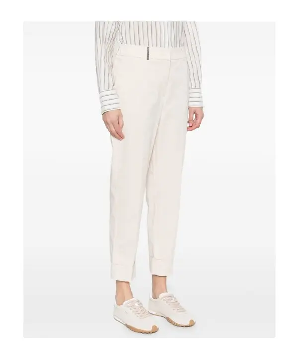 Peserico Tailored Cuffed Hem Trousers - Beige