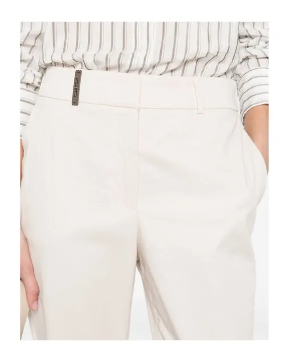 Peserico Tailored Cuffed Hem Trousers - Beige