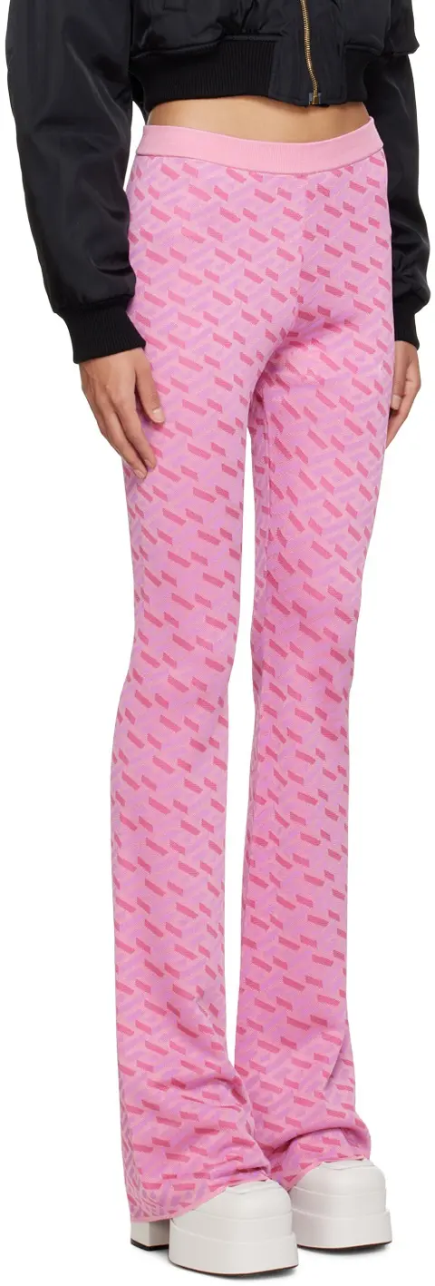 Versace La Greca Pattern High-rise Flared Pants