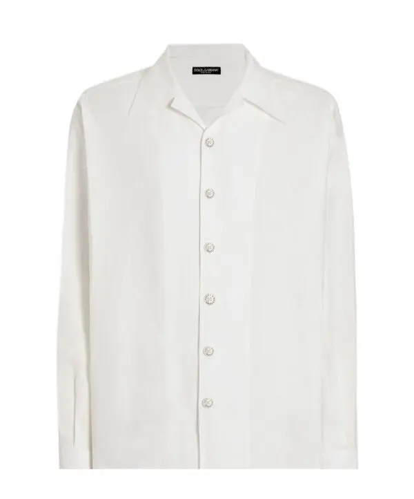 Dolce & Gabbana Dolce Gabbana Long-sleeved Hawaii Shirt - White