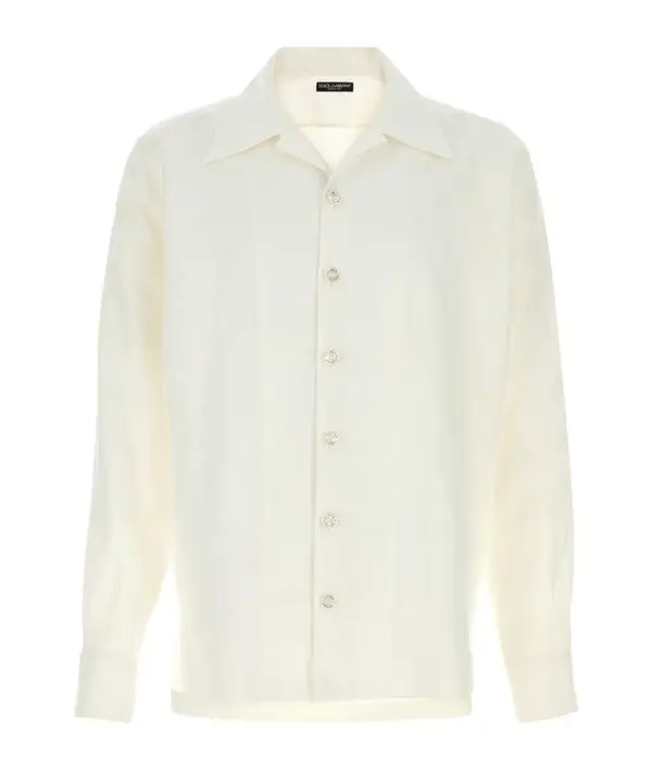 Dolce & Gabbana Dolce Gabbana Long-sleeved Hawaii Shirt - White