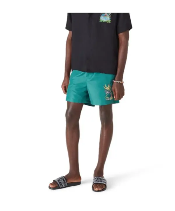 Casablanca Embroidered Palm Tree Swim Shorts