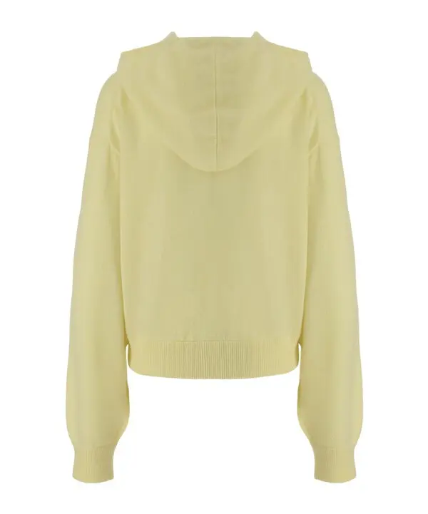ALLUDE Hooded Zip-up Sweater With Ribbed Details - Nude