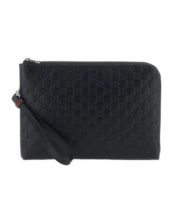 Gucci Gg Emblem Pouch - Black