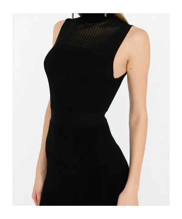 Liu Jo Ribbed High-neck Maxi Dress With Back Cut-out