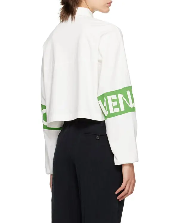 Kenzo Logo Print Cropped Polo Sweatshirt