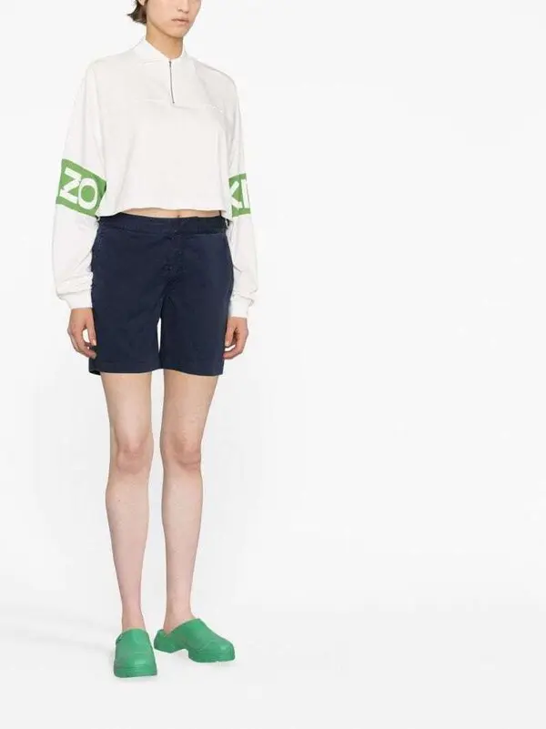Kenzo Logo Print Cropped Polo Sweatshirt