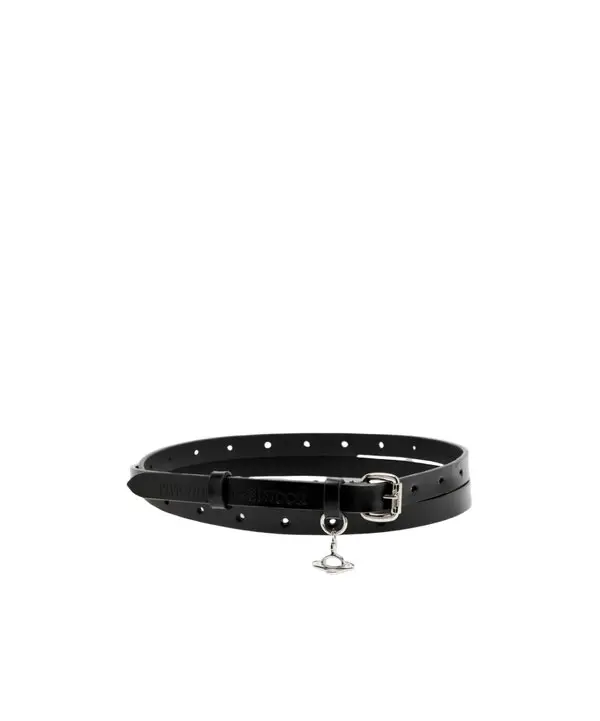 VIVIENNE WESTWOOD Alex Mini Charm Detailed Leather Belt - Black