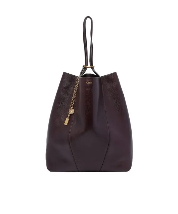 Chloé Spin Tote Bag With Pendant - Black