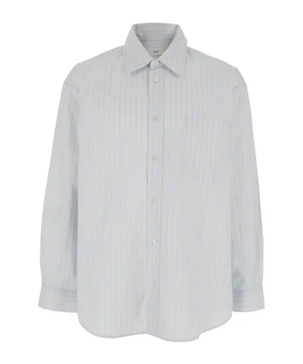 DUNST Oversized Striped Shirt - White