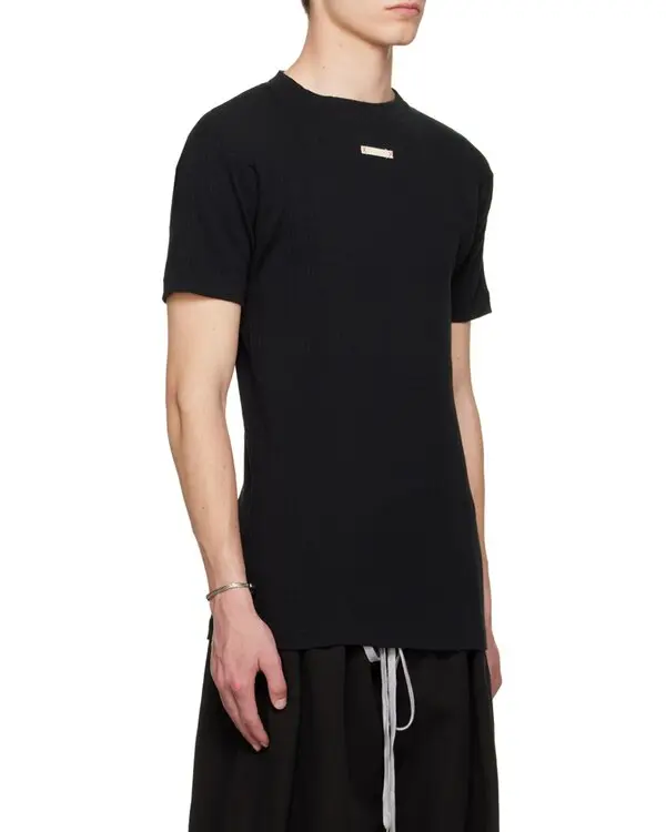 MAISON MARGIELA Logo Patch Knitted T-shirt - Black