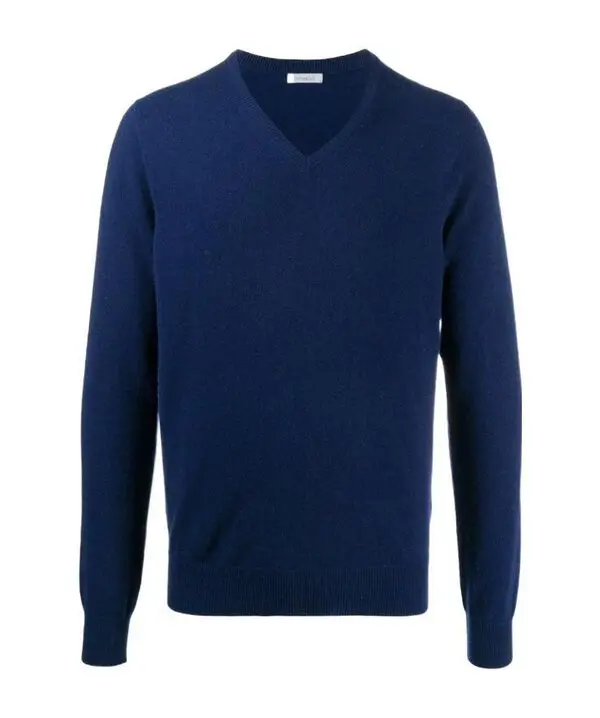 Malo Long-sleeved V-neck Pullover - Blue