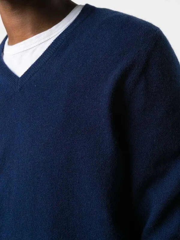 Malo Long-sleeved V-neck Pullover - Blue