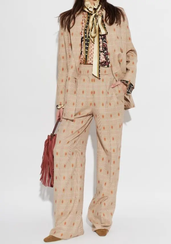 Etro Checked Double-breasted Blazer - Nude