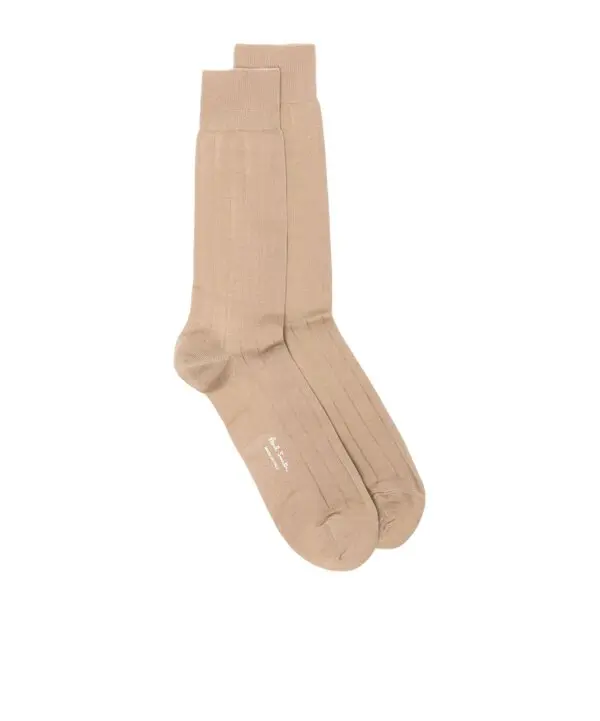 Paul Smith Ribbed Crew Socks - Nude