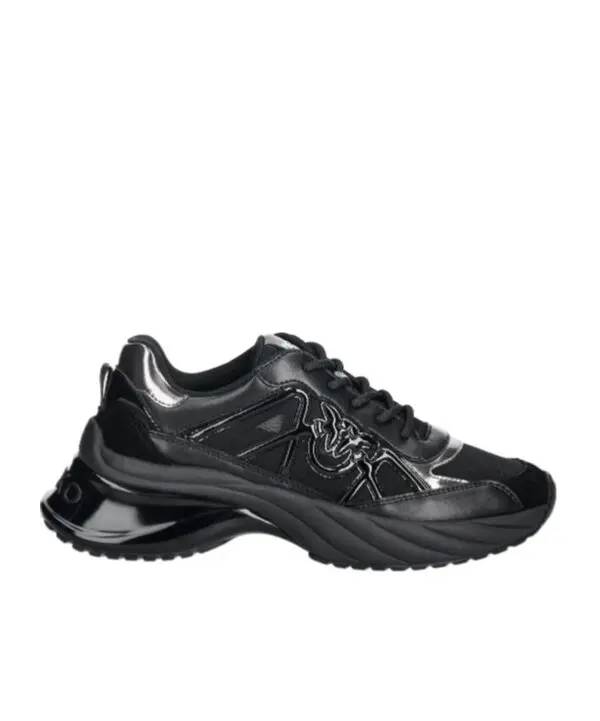 Pinko Logo Detailed Lace-up Sneakers - Black