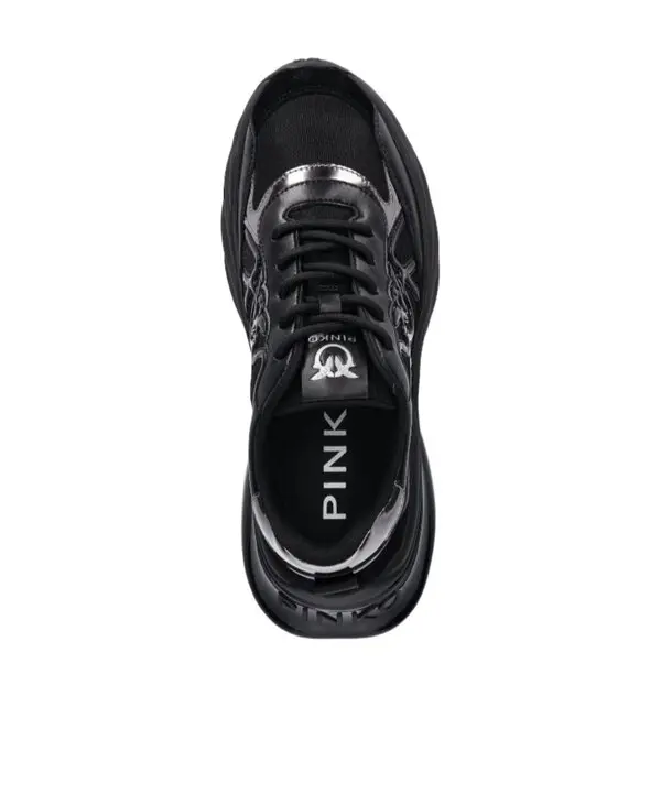 Pinko Logo Detailed Lace-up Sneakers - Black