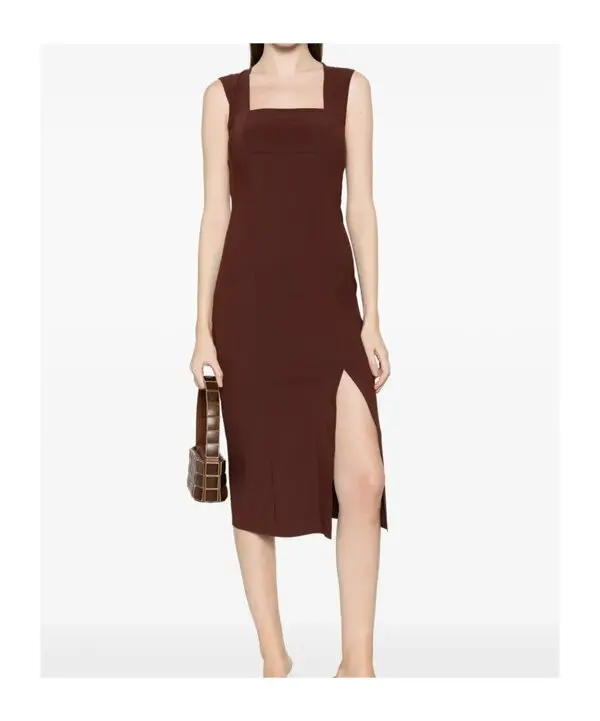 Patrizia Pepe Sleeveless Square Neck Midi Dress - Red