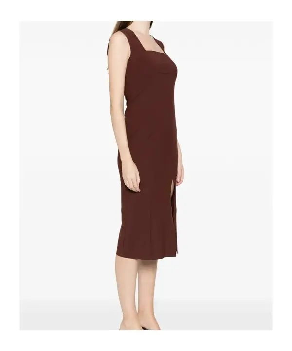Patrizia Pepe Sleeveless Square Neck Midi Dress - Red