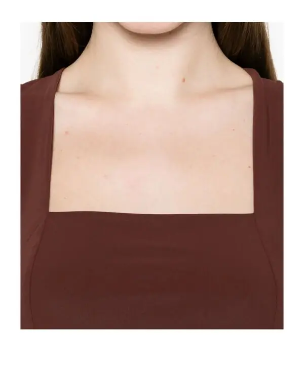Patrizia Pepe Sleeveless Square Neck Midi Dress - Red