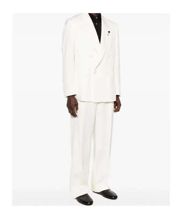 LARDINI Double-breasted Blazer - White